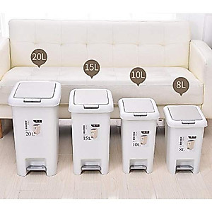 Adaap Step-On Lid Trash Can for Home Kitchen and Bathroom Garbage Trash Can Brushed Rectangular Garbage Bin 10 Gallon,Coffee(A100659vdf)