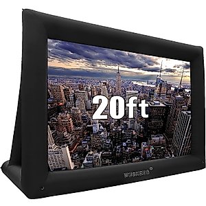 Portable Projector Screens- Huge Air-Blown Cinema Projection Screen Package with Rope, Blower,Tent Stakes - Front & Rear Projection,for Outdoor Party Backyard Pool Fun (Size : 20FT)