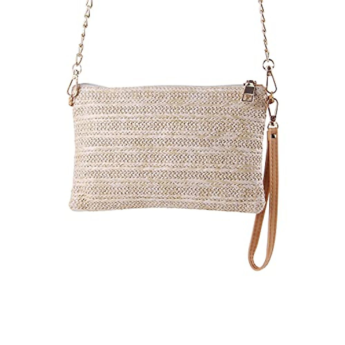 Ynport Women Straw Clutch Purse Bags Summer Straw Crossbody Bags Handmade Women Beach Envelope Shoulder Wallet