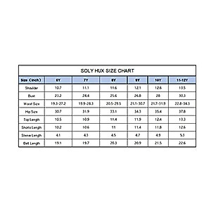 SOLY HUX Girl's Summer 2 Piece Outfits Short Sleeve Crop Top and Cute Print Shorts Sets Cute Clothing Set Black 8Y