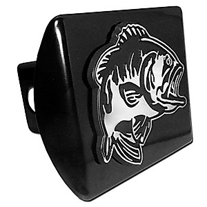 Bass Fish Black Metal Hitch Cover