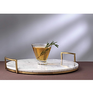 JoyJolt Aqua Vitae Martini Glass Set of 2. Crystal Glassware, Round Drinking Glasses with Off Set Octagon Base. Stemless Cocktail Glasses and Dessert Glasses. Unique Christmas Gifts