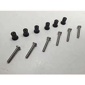 6 PCS 1/8" INNER DIA. WELL NUTS with SCREWS for KAYAK CANOE SMALL BOATS MARINE