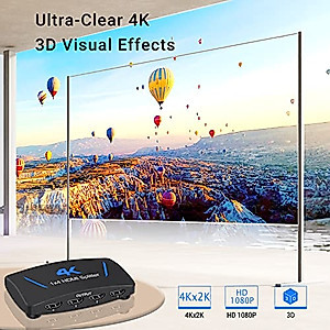 4K HDMI Splitter 1 in 4 Out, avedio links 1x4 HDMI Splitter Duplicate/ Mirror Screen, 4 Port HDMI Splitter Powered Support 4Kx2K@30Hz 3D for PS5, Roku, TV Box - 1 Source to 4 Displays