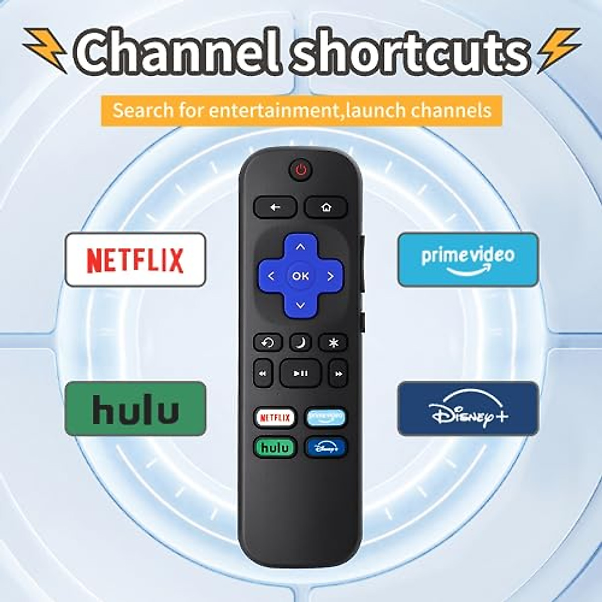 (Set of 2) Replacement Remote Controls Exclusively for Roku TV: Compatible with TCL, Hisense, Onn, Sharp, Element, Westinghouse, and Philips Roku Series Smart TVs (Not for Roku Stick or Box)