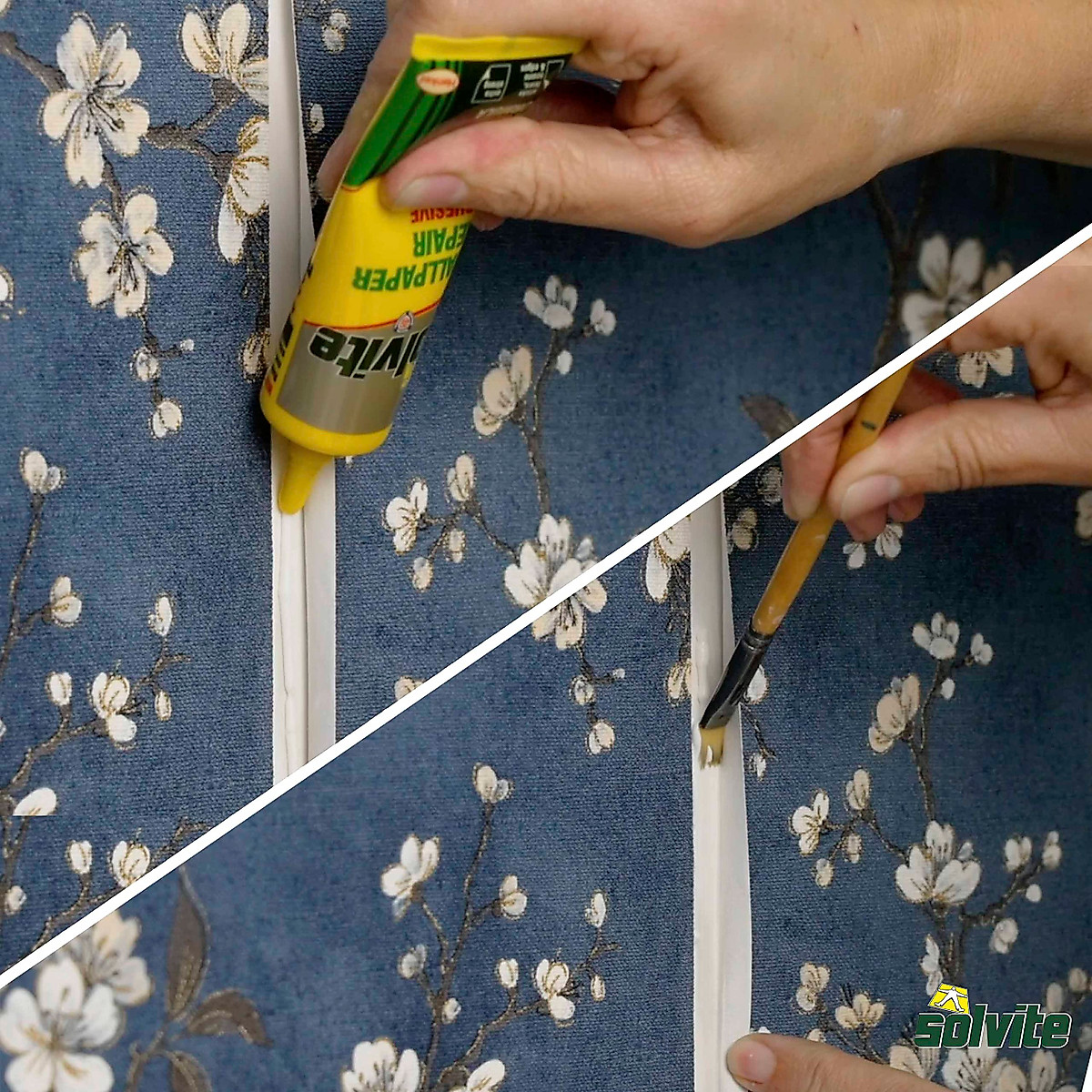 Solvite Wallpaper Repair Adhesive, Wallpaper Paste for Fixing Tears, Seams & Edges, Extra-Strong Glue for Seam Repair, Easy-Spread Wallpaper Glue, 1x56g