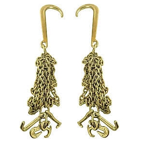 BLACKHORSE-RACING Grade 70 5/16 Inch x 10 Feets Transport Tow Chain J Hook Long Shank w/R T J Grab Hook Yellow Zinc - 3,700 lbs. Safe Working Load