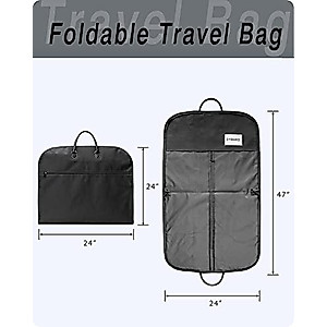 DYBHRD 47-Inch Travel-Suit-Bag Foldable Waterproof Garment Bags for Travel Hanging Clothes, Durable Oxford Fabric Portable Suit Carrier, Suitable for Men Travel