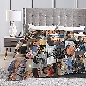 Louis Part-Ridge Fleece Throw Blanket, Super Soft Cozy Plush Flannel Blankets for Couch Sofa Bed Camping Travel Picnic, Lightweight Warm Fuzzy Blankets Bedding for All Season 50"X40"