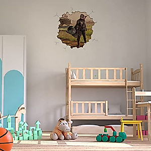 Baby Yoda Wall Decals 3D Wall Stickers, Vinyl Murals for Kids Bedroom Living Room Playroom Nursery Decor(15.7 X 15.7 inch）