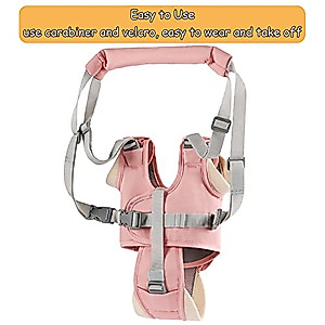 Huifen Baby Walker for Girls, Adjustable Baby Walking Harness with Detachable Crotch Handheld Baby Walker Helper Learn to Walk （9-24 Month) (Pink)