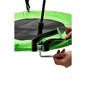 walsport 24” Saucer Swing Outdoor Swing Green 330 Pound Weight Capacity Safe and Durable Flying Seat Hanging Tree with Hanging Strap Kit for Kids Adults Child Garden Backyard