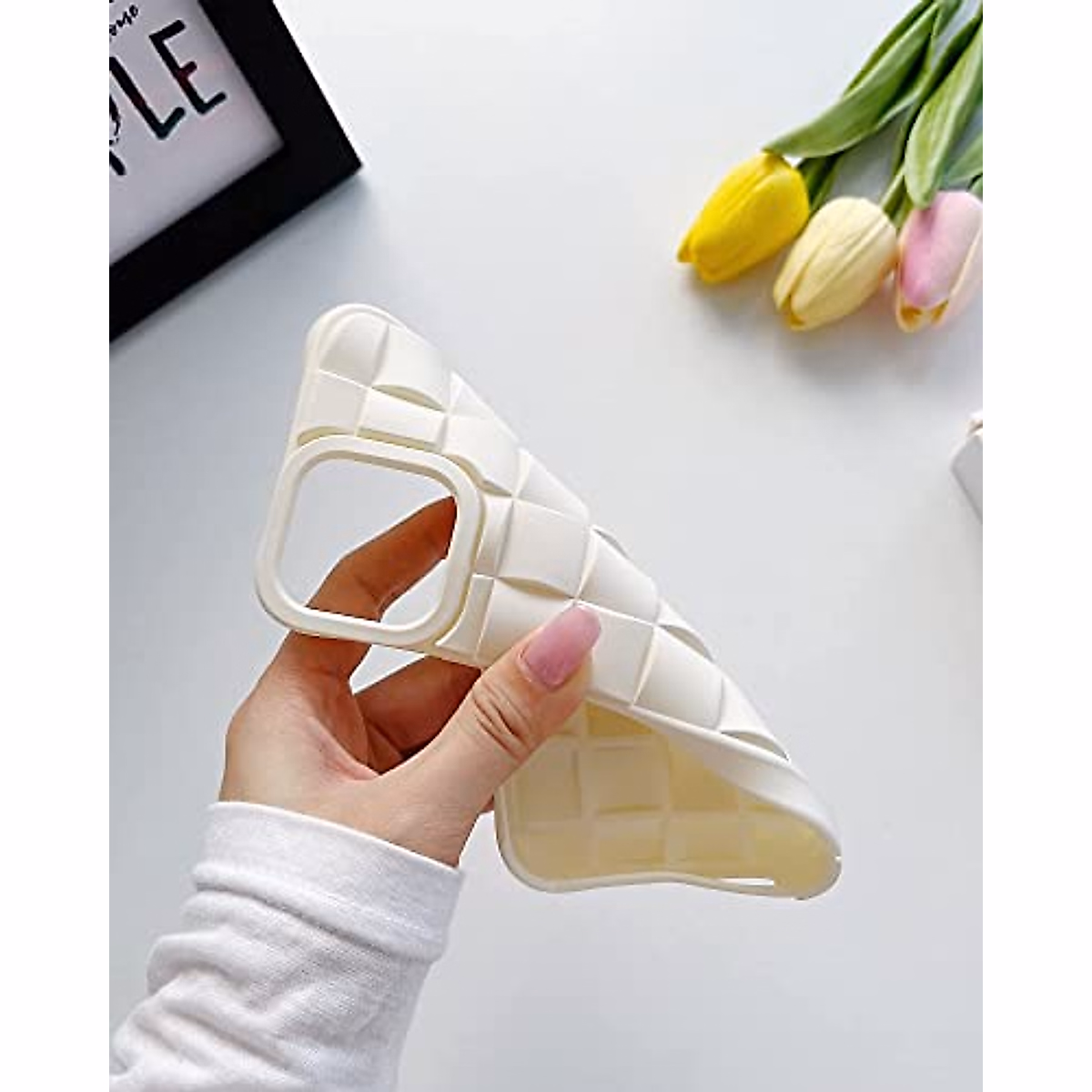 Ginkgonut Compatible with iPhone 14 Pro Case for Women/Girls, Cute 3D Laid Desgin Soft Silicone Shockproof Raised Bumper Corners Case for iPhone 14 Pro（Orange）