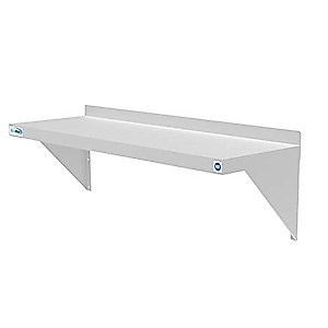 KoolMore NSF Stainless Steel Wall Mount Shelf - Industrial Grade Metal Shelf for Commercial Restaurant Kitchens 12 x 36