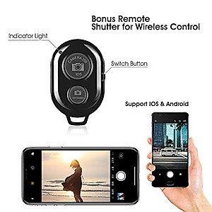 AFAITH Cell Phone Tripod Mount with Remote, Phone Holder Adapter Selfie Monopod with Adjustable Clamp for iPhone 14/14 Pro Max/13/13 Pro Max/12/12 Pro Max/11 Pro Max/11/Xs Max/X/8/8P/7/7P,Samsung