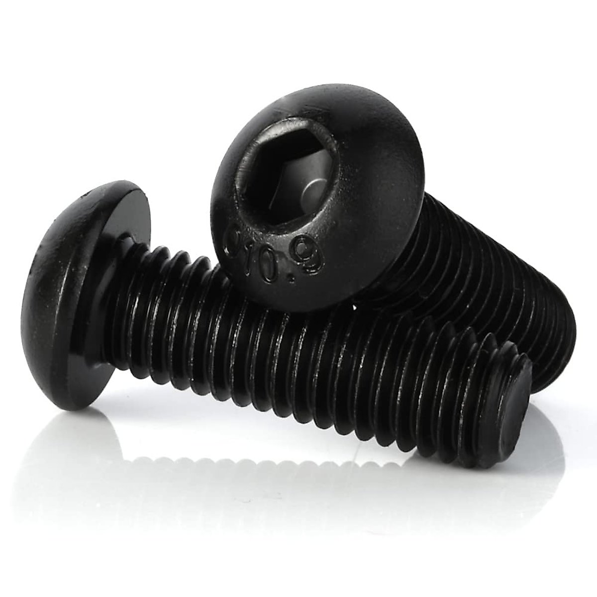 1/4-20 x 3/4" Button Head Socket Cap Screws, Allen Socket Drive, Black Oxide, Alloy Steel Class 10.9, Fully Threaded, Machine Thread, 25 PCS