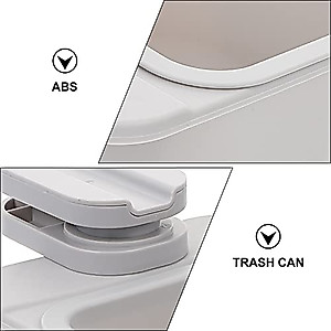 VOSAREA Automotive Garbage Cans Table Mount Trash Can Mini Desk Hanging Trash Bin Tiny Waste Bin Makeup Pad Garbage Holder for Coffee Vanity Table Kitchen Grey Car Trash Cans