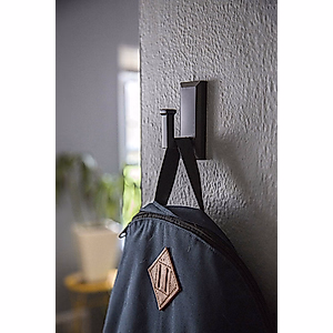 HIGH & MIGHTY 515807 Decorative Metal Hook, Easy Tool-Free Dry Wall Installation, Rectangle, Holds up to 25lb, Bronze (Pack of 2)