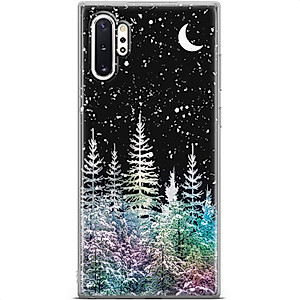 Mertak Case Compatible with Samsung Galaxy A73 A72 5G A71 A70 A53 A52 A32 A50 A21s Silicone Christmas Flexible Slim Design Protective Trees TPU Cover Lightweight Nature Snow Forest Winter