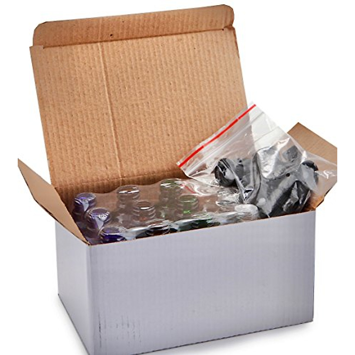 Vivaplex, 12, Assorted Colors, 1 oz Glass Bottles, with Lids