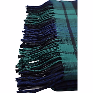 Achillea Oversized Cashmere Feel Scotland Scottish Tartan Plaid Scarf Shawl Wrap Winter Warm 80" x 30" (Black Watch Tartan)