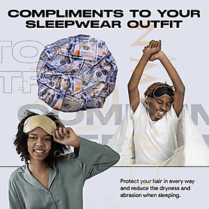 Silky Design Bonnet with Elastic Soft Band, Hair Braid Adjustable Women and Men Bonnets for Sleeping, Comfortable Satin Fabric Bonnet (Mney)