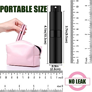 IRON BILL 2 PCS/8ml Portable Mini Perfume Atomizer bottles, Empty Refillable Spray Bottle with 3 Types of Refill Tools, Pocket Travel Perfume Sample Bottles(Matte Black)