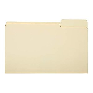 Amazon Basics File Folders, 1/3 Tab, 100-Pack, Legal (8.5" x 14"), Manila