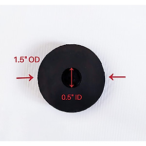 4 Pack Rubber Isolation Feet Pads Thick Rubber Washers 1.5 Inch Od 0.5 Inch Id 0.4 Inch Thick Mechanical Vibration Damping Pads Anti Vibration
