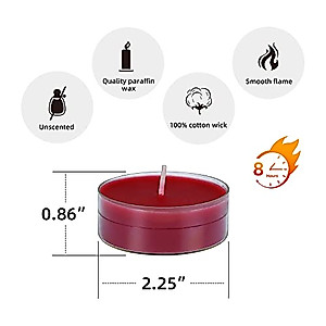 Zest Candle 12-Piece Tealight Candles, Mega Oversized Red s