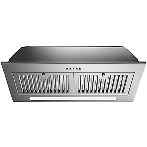 FIREGAS Range Hood Insert 30 inch, 600 CFM Ducted/Ductless Convertible Kitchen Hood with LED Light, Built-in Vent Hood with 3 Speed Exhaust Fan, Baffle Filters, Stove Hood with Carbon Filters