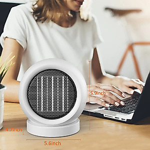 Lmkeji Desk Heater,600W Energy Efficient Desktop Heater for Indoor Use,Safe and Quiet for Bedroom Home Office Use(White)