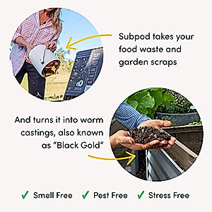 Subpod Essentials Bundle. Outdoor Composting System and Compost Aerator. Composting Worm Farm for Your Garden