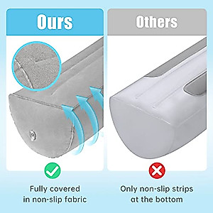 NiHome Travel Bed Rails for Toddlers Kids (2-Pack) - Inflatable Bed Rails, Blow Up Bed Bumpers with Pump for King Queen Full - Portable Bed Guard Rail for Travel or Home - Machine Washable Non Slip