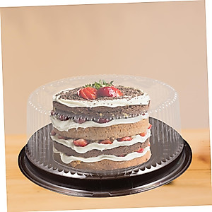 BRIGHTFUFU Plastic Cake Boxes 8 Inches Pastel Round Single Cupcake Cases Disposable Material 20 Pieces Color