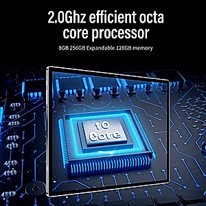 HEEPDD HD Tablet, Tablet PC Dual Camera 10.1 Inch FHD Aluminum Alloy 8GB RAM 256GB ROM (US Plug)