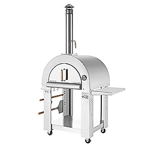 Empava 32.5" Wood Fired Pizza Oven Grill with Side Panel for Outdoor Kitchen in Stainless Steel