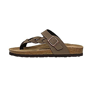 CUSHIONAIRE Women's Libby Cork footbed Sandal with +Comfort and Wide Widths Available, Brown 7