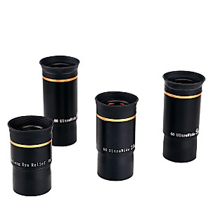 SVBONY Telescope Eyepiece Fully Multi Coated 1.25 inches Telescope Lens 66 Degree Ultra Wide Angle HD Telescope Accessory (6mm 9mm 15mm 20mm)