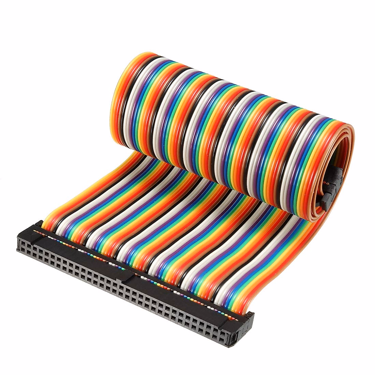 uxcell IDC Rainbow Wire Flat Ribbon Cable 64 Pins 43cm Length 2.54mm Pitch Type-B