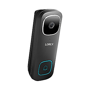 Lorex 2K Wired Video Doorbell (Black) with 64GB MicroSD Memory Card Bundle (2 Items) LORB451AJDBE_K1