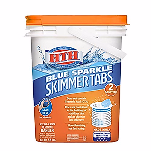 HTH 28006 Blue Sparkle Skimmer Tabs Swimming Pool Sanitizer, 5.5 lbs