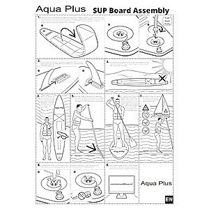 Aqua Plus Inflatable Stand Up Paddle Board High Pressure Double Action SUP Pump (Black, 63cm)