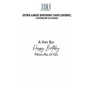 JBH Creations Big Birthday Balloon Drop Card - Extra Large 9 x 12 with Envelope - Pastel