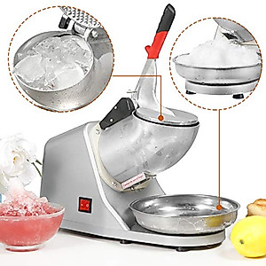 ZENY Electric Ice Crushers 300W 2000r/min w/Stainless Steel Blade Shaved Ice Snow Cone Maker Kitchen Machine (Silver)