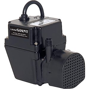 Little Giant 2E-38N-WG In-line/Submersible 300 GPH, 1/40 HP, 115 Volt Manual Small Oil-filled Aluminum Pump with 15-ft. Cord, Black, 502375
