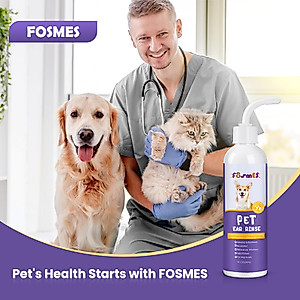 OUYOFI Ear Cleaner for Dogs & Cats, Pet Ear Cleaning Solution to Help Reduce Ear Dirt Buildup and Relieve Ear Odor,Gentle Ear Cleaning Solution,4 Fl oz