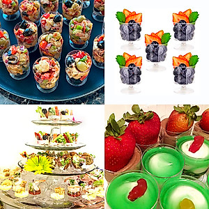 Lakesstory 2 oz Wine Plastic Glassess Pack of 10 Small Wine Sampler Glasses Plastic Wine Glasses 2oz Tasting Drinking Glasses Recyclable Tumbler Mini Dessert Cups Appetizer Cups Degustation