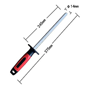 Abuycs 10 Inch Ceramic Rod Knife Honing, Ceramic Diamond Sharpening Rod for Stainless Steel Knives, Professional Knife Sharpener Rod for Home Kitchen