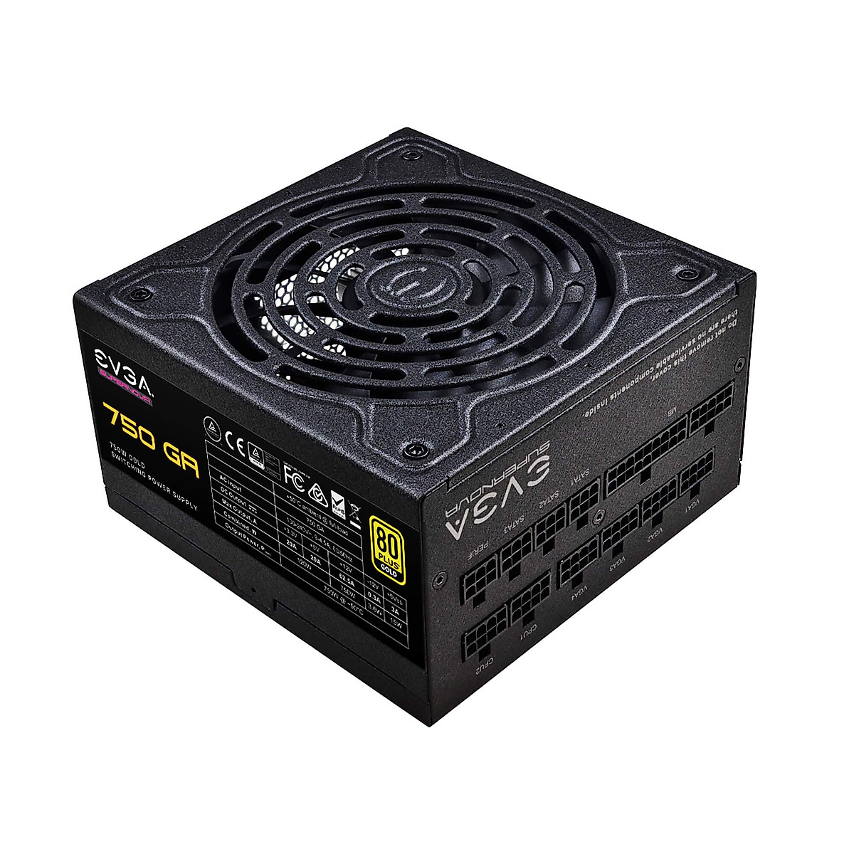 EVGA 220-GA-0750-X1 Super Nova 750 Ga, 80 Plus Gold 750W, Fully Modular, ECO Mode with Dbb Fan, 10 Year Warranty, Compact 150mm Size, Power Supply